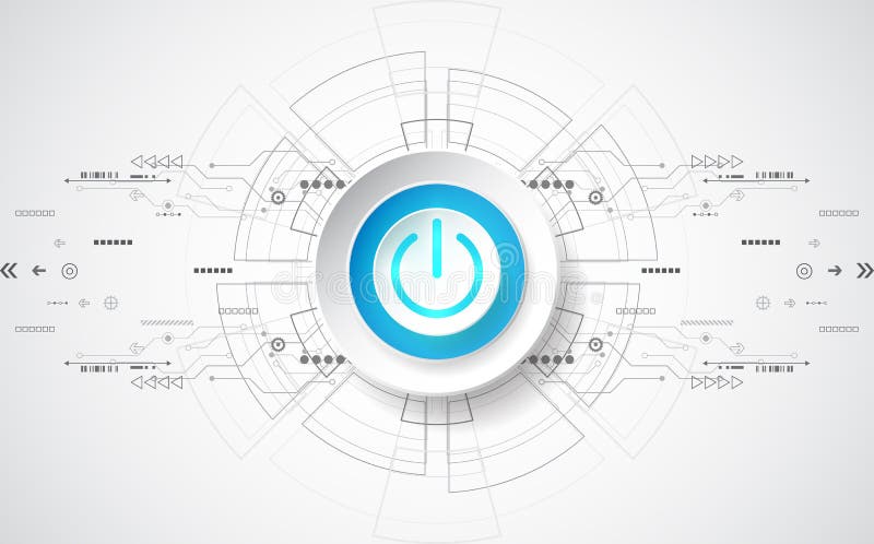 Abstract Digital Technology Power Button. Vector Background Stock ...