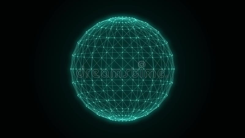 Abstract Digital Technology Sphere Spinning Loop Stock Video - Video of ...