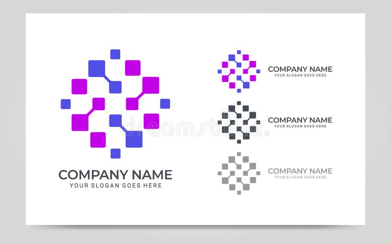 Abstract Digital Technology Symbol Logo Design. Editable Logo Design ...
