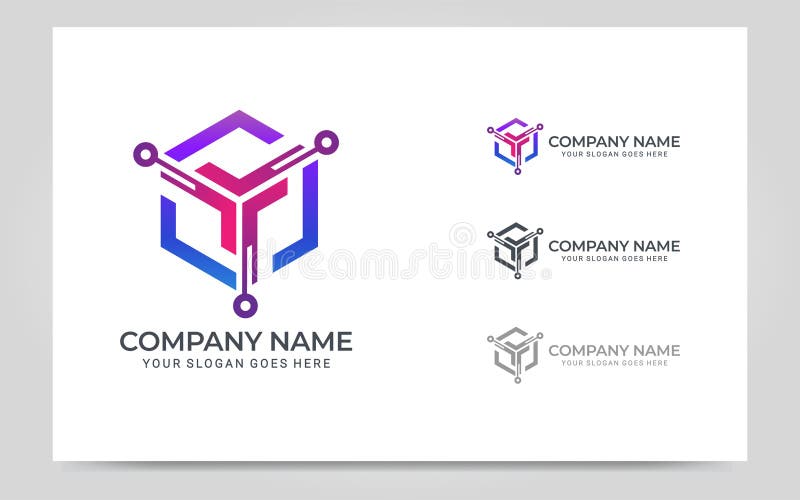 Abstract Digital Technology Symbol Logo Design. Editable Vector ...