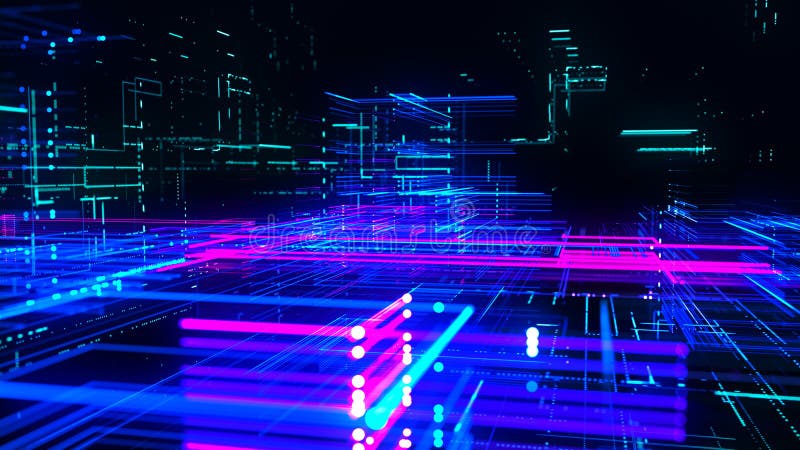 Abstract Digital, Technology Tunnel. Abstract Futuristic Sci-fi Tunnel ...