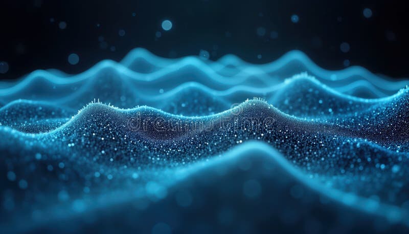 Abstract Digital Terrain Visualization Tech Visualization Of Data Points Creating Wavy Terrain