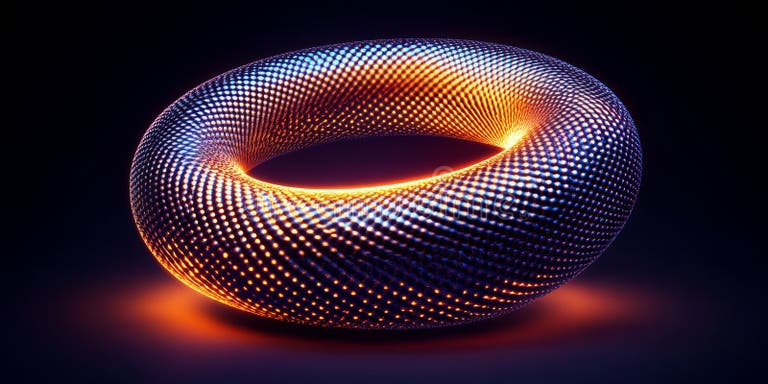 Abstract Digital Torus with Smooth Gradient, Illuminated from within by ...