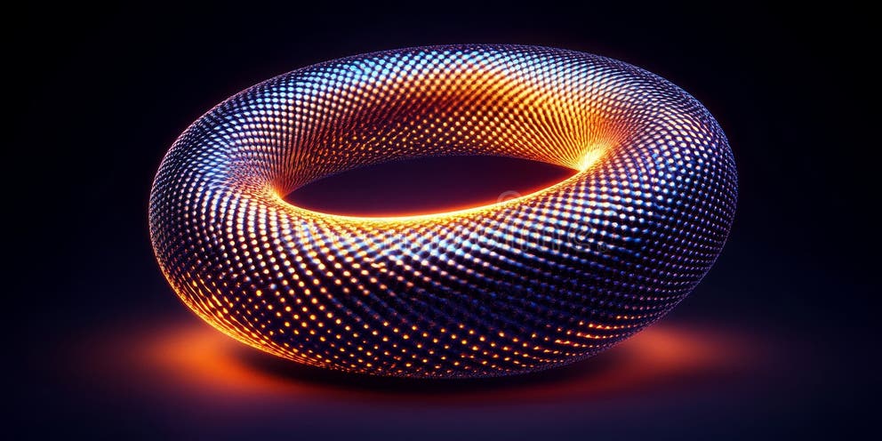Abstract Digital Torus with Smooth Gradient, Illuminated from within by ...