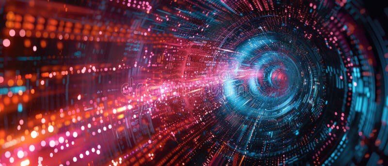 Abstract Digital Tunnel, Data Pattern and Information Lights ...