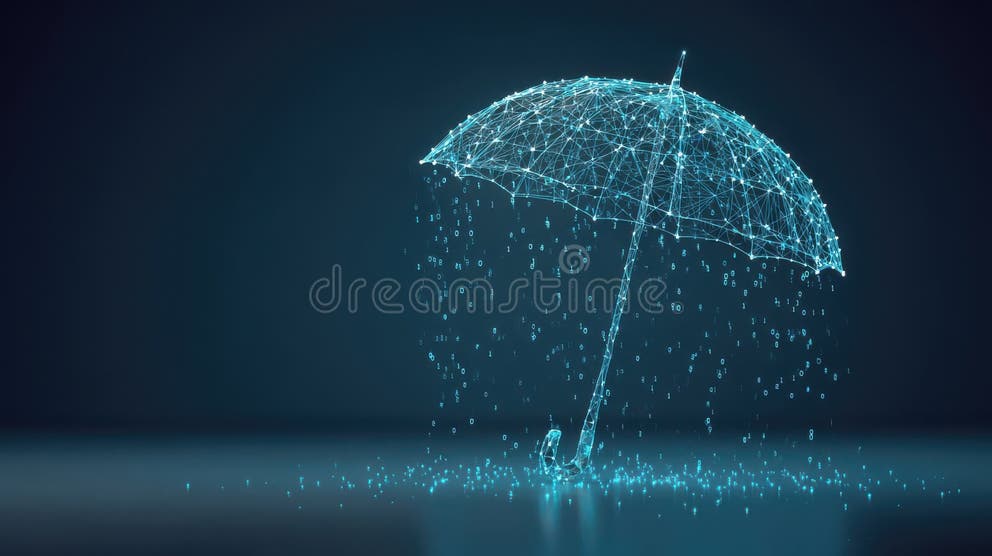 Abstract Digital Umbrella Protecting Data from Cyber Threats Stock ...