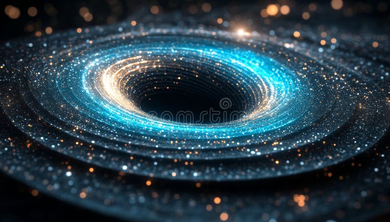 Abstract Digital Universe, Cosmic Imagery with Flowing Celestial Bodies ...