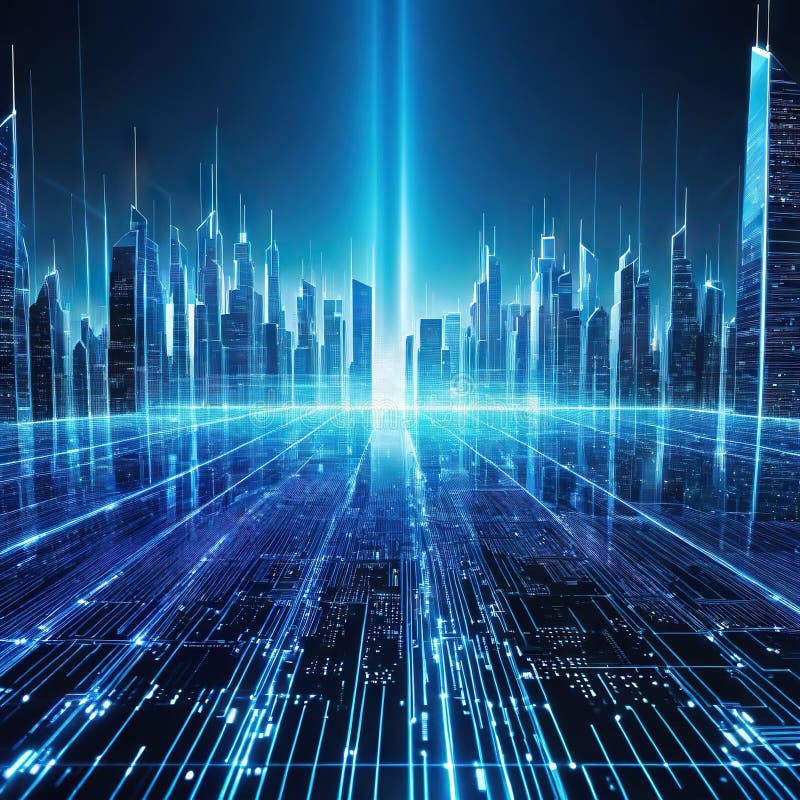 Abstract Digital Virtual Scanning City for Hackers Attack Software ...