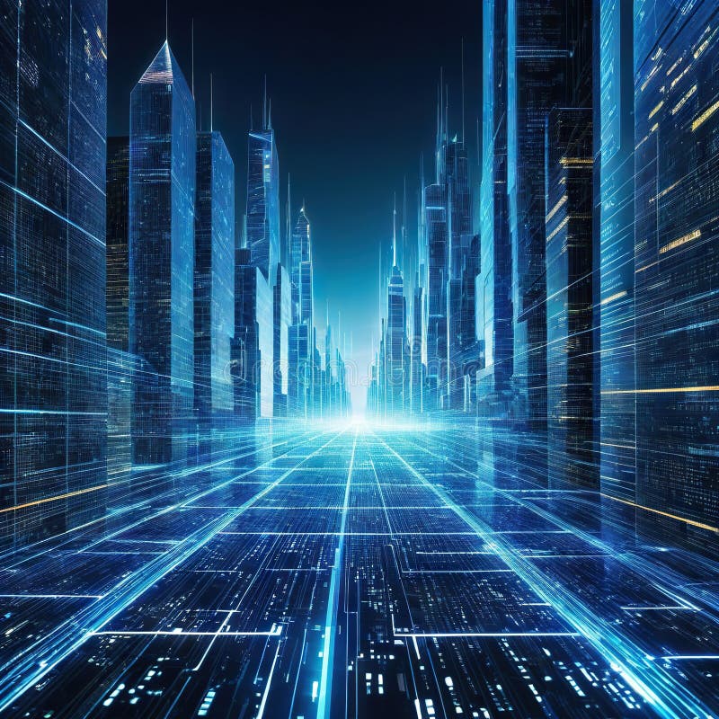 Abstract Digital Virtual Scanning City for Hackers Attack Software ...