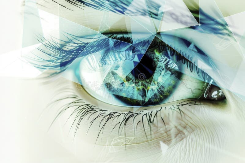 Abstract Digital Vision, Close-up of a Human Eye with Futuristic ...