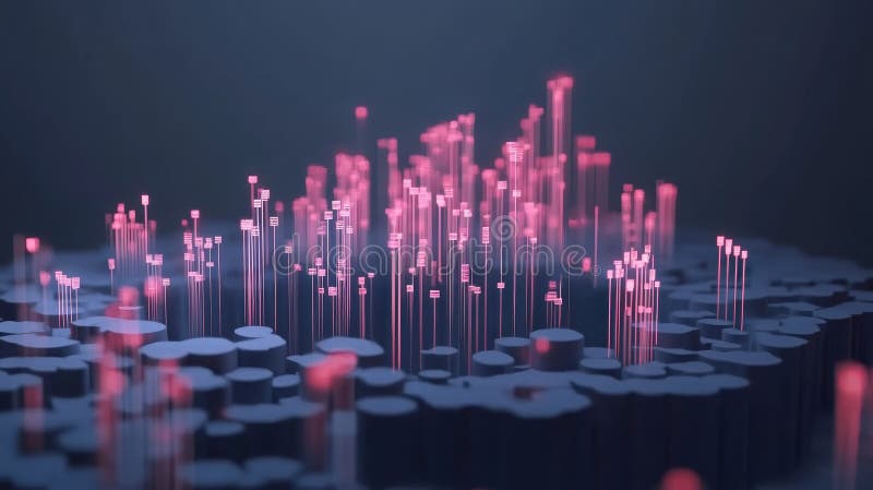 Abstract Digital Visualization of Sound Waves in Vibrant Colors Stock ...