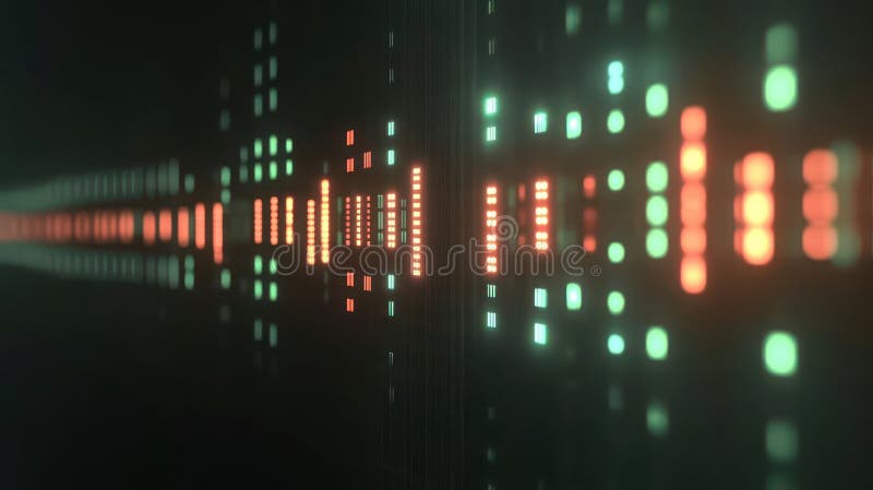 Abstract Digital Visualizer with Colorful Bars Representing Sound ...