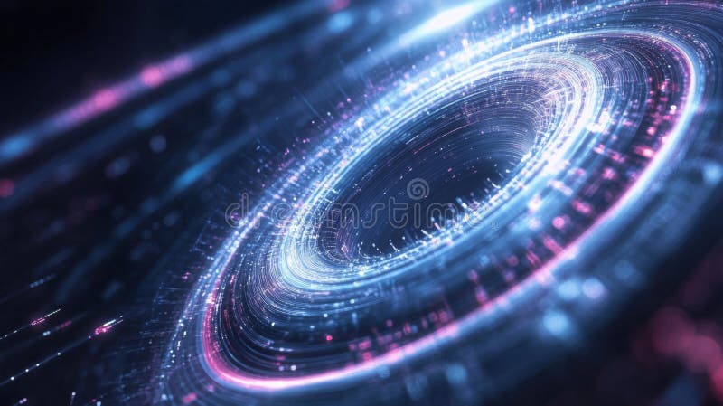 Abstract Digital Vortex with Blue and Pink Glowing Lines Stock ...