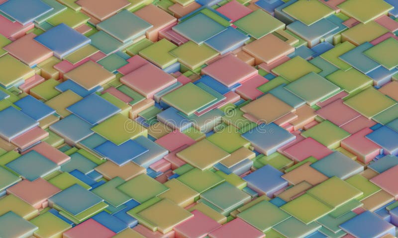 Abstract Digital Wallpaper Design of Cubes on a Plane with Intersecting ...