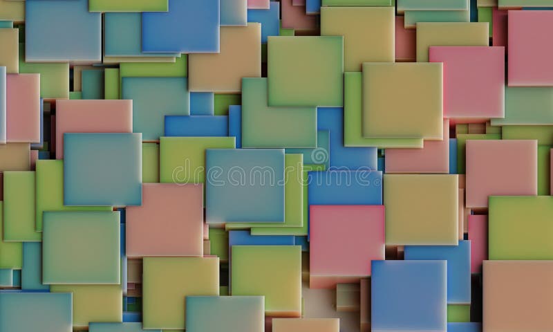 Abstract Digital Wallpaper Design of Cubes on a Plane with Intersecting ...