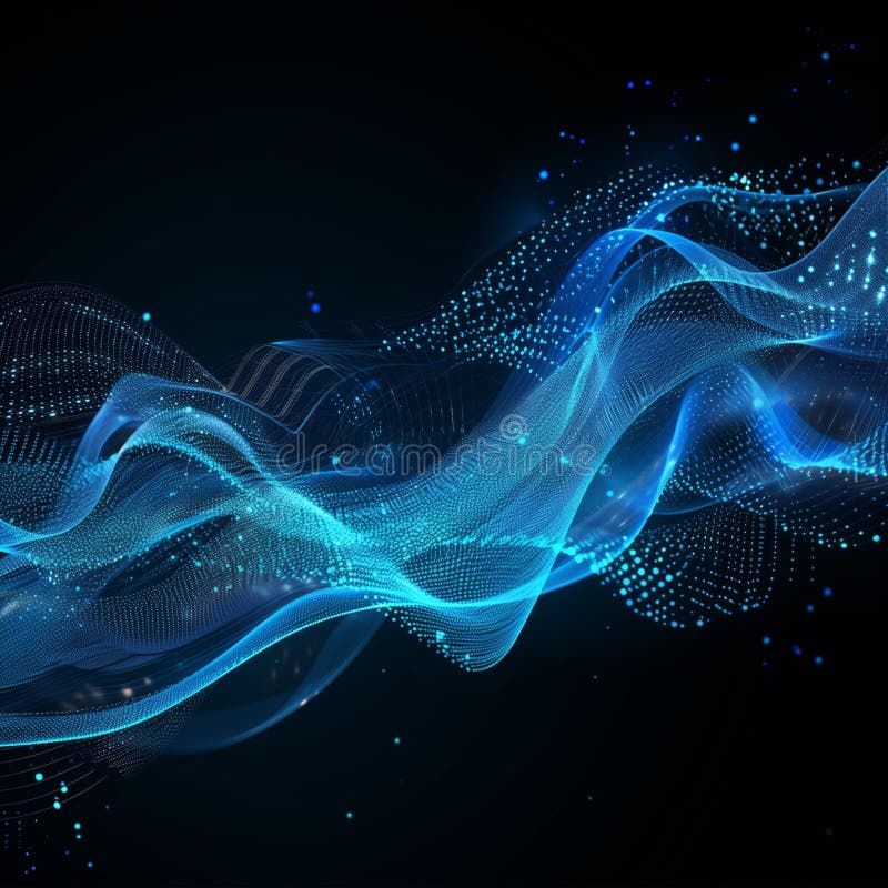 Abstract Digital Wave Background in Blue Tones. Futuristic and Dynamic Concept Stock ...