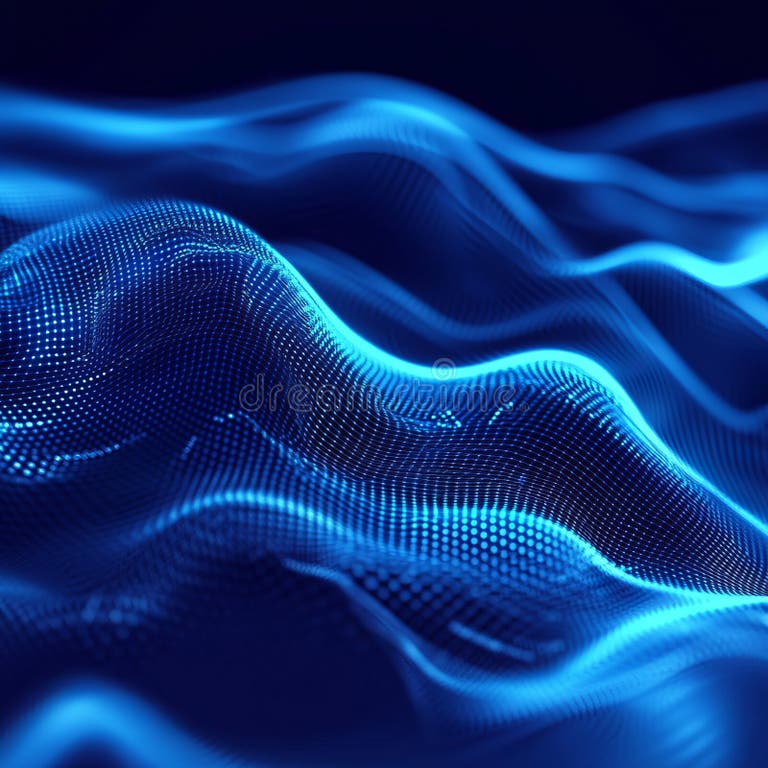 Abstract Digital Wave Background with IoT Patterns and Textures Stock ...
