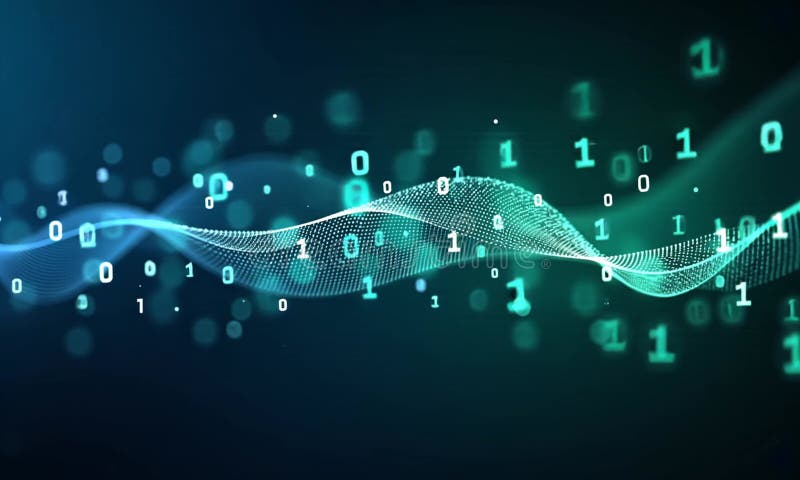 Abstract Digital Wave of Binary Code, Data Stream, Technology Background Stock Video - Video of ...