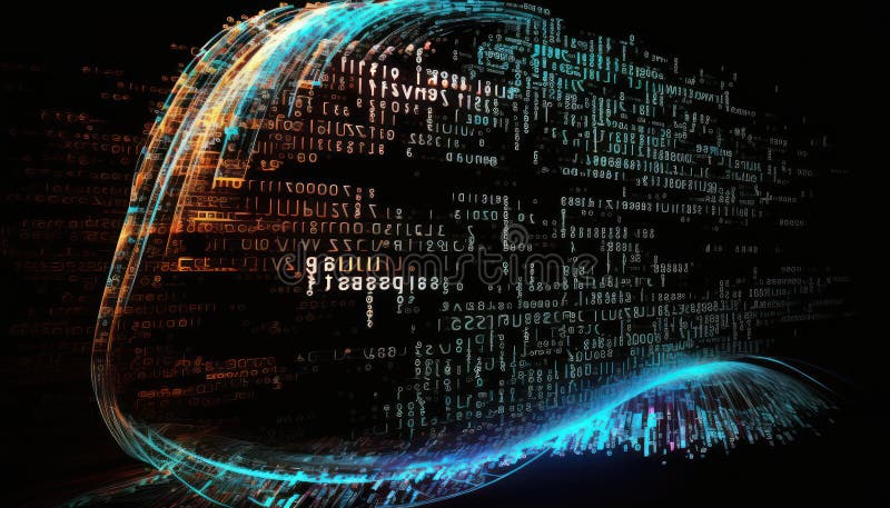 Abstract Digital Wave Of Code A Mesmerizing Visualization Of Data Streams And Binary Code