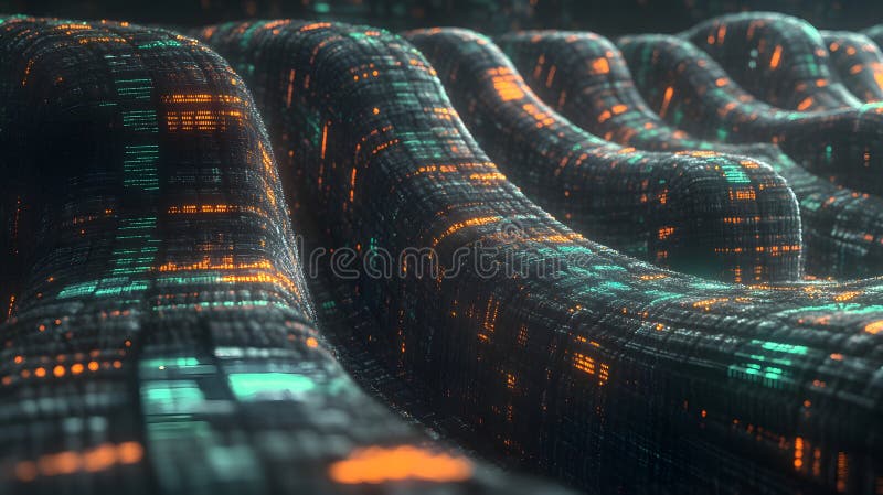 Abstract Digital Wave Data Flow, Glowing Teal Good Resolution Stock ...