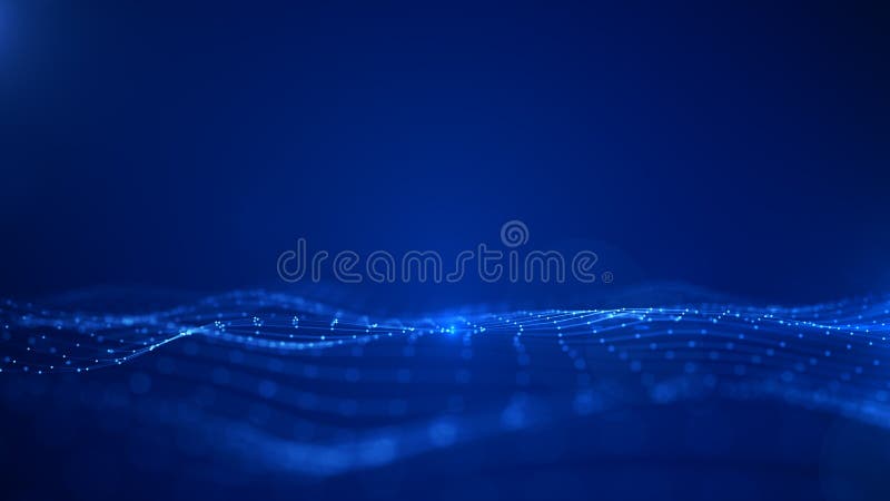 Abstract Digital Wave with Data Points and a Futuristic Blue Background ...