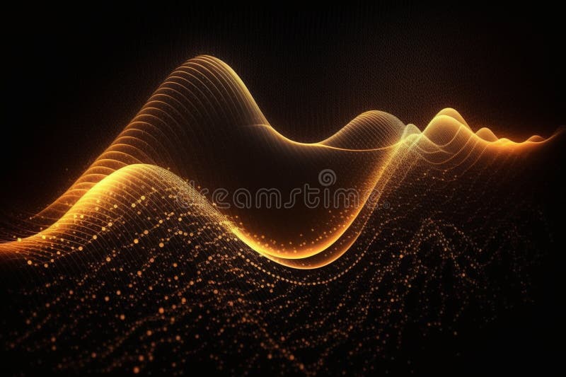 Abstract Digital Wave. Dynamic Wave of Glowing Particles Stock Illustration - Illustration of ...