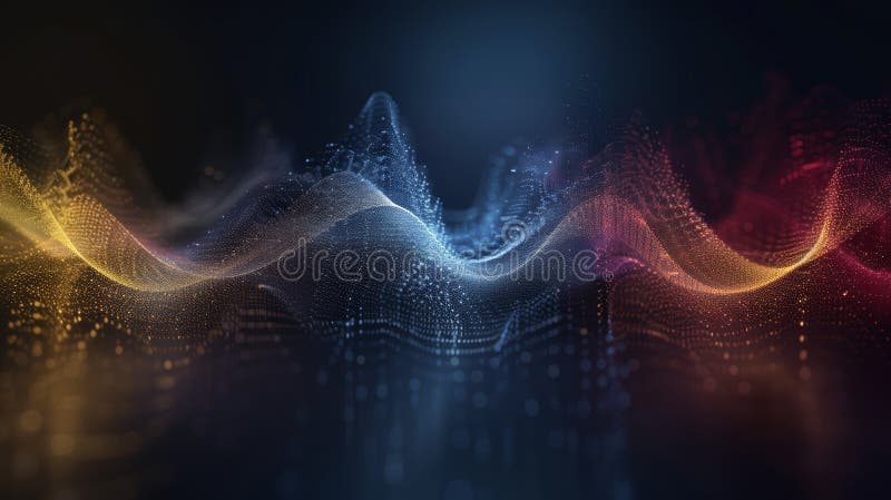 Abstract Digital Wave of Flowing Data, Vibrant and Colorful ...