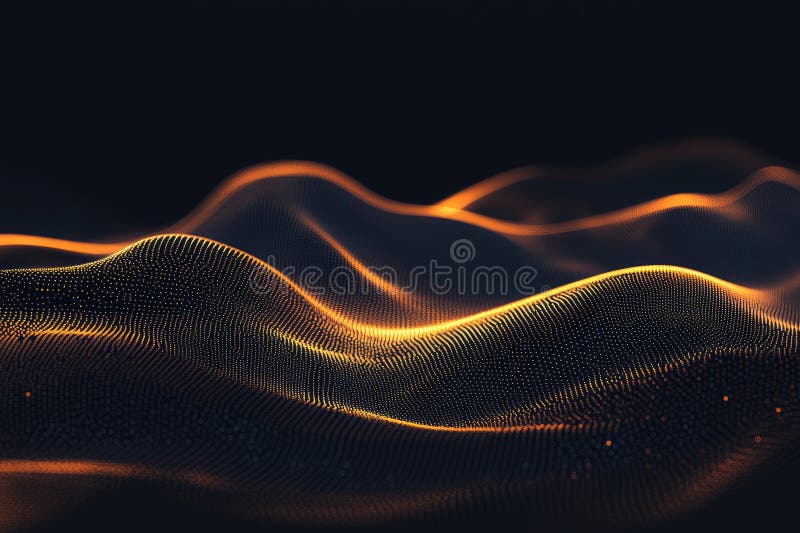 Golden Data Wave stock illustration. Illustration of design - 384525878
