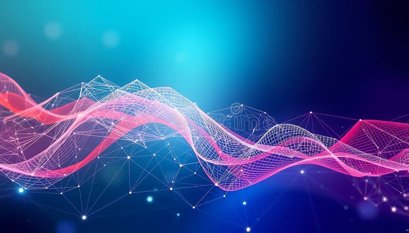 Abstract Digital Wave with Glowing Particles, Technology Background. Stock Photo, Generative AI ...