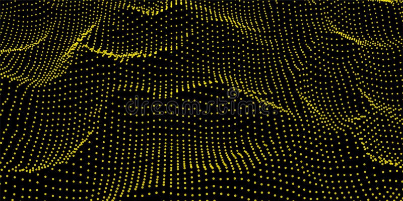 Abstract Digital Wave Grid Consist of Particles . Stock Vector ...