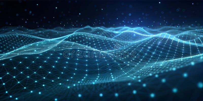 Abstract Digital Wave, Network Structure, Technology Background Stock ...