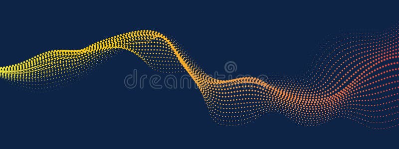 Abstract Digital Wave of Particles Flow Stock Illustration ...