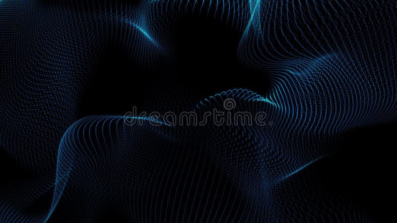 Abstract Digital Wave of Particles. Futuristic Point Wave. Technology ...