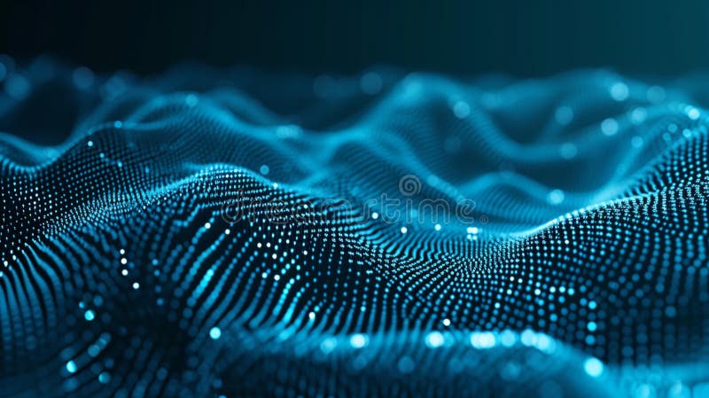 Abstract Digital Wave of Particles. Futuristic Point Wave. Technology ...
