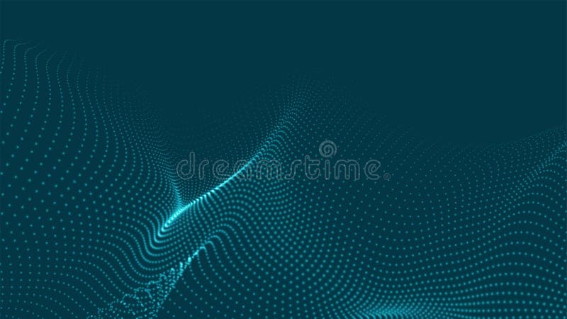 Abstract Digital Wave of Particles. Futuristic Point Wave. Technology ...