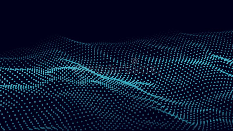 Abstract Digital Wave of Particles. Futuristic Point Wave. Technology ...