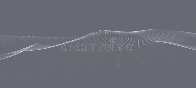 Abstract Digital Wave of Particles. Futuristic Point Wave. Technology ...