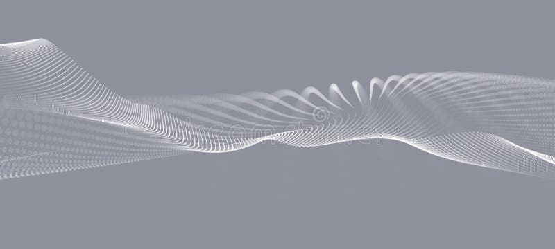 Abstract Digital Wave of Particles. Futuristic Point Wave. Technology ...