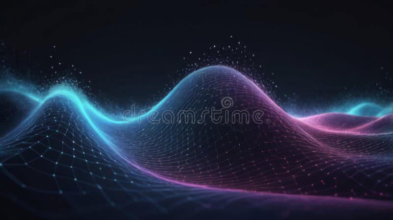 Abstract Digital Wave of Particles. Futuristic Point Waves Stock Image ...