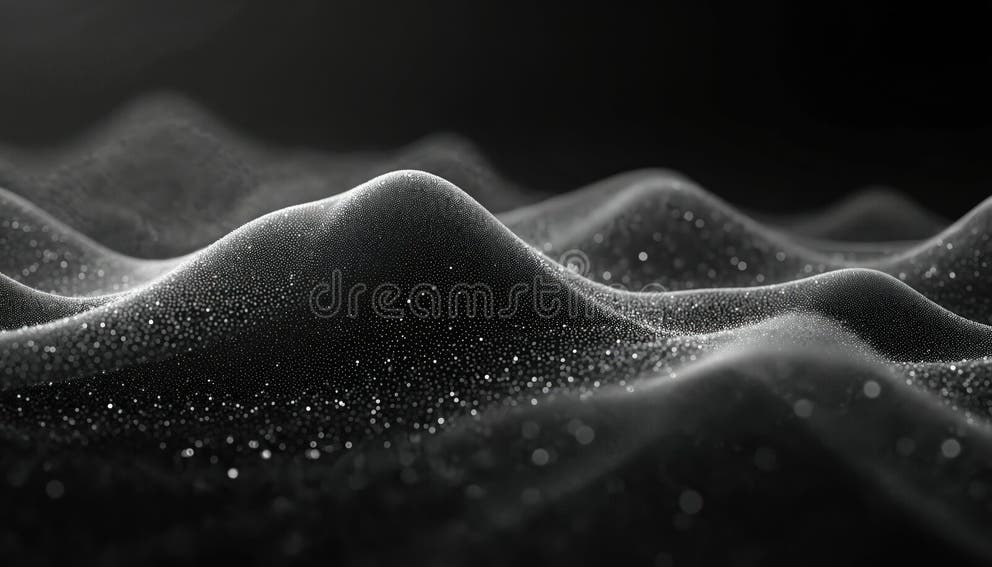 Abstract Digital Wave Pattern with Dots, Flowing, Smooth. Modern 3D ...