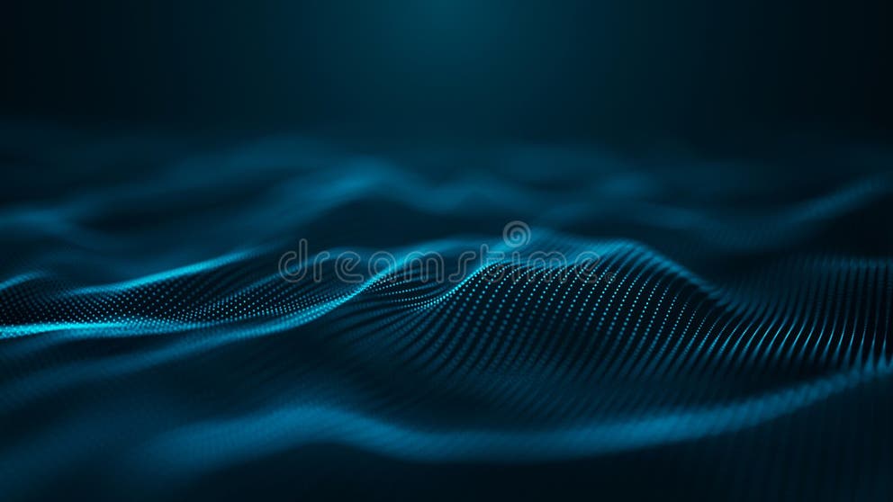 An Abstract Digital Wave Pattern that Features Illuminated Blue Dots ...