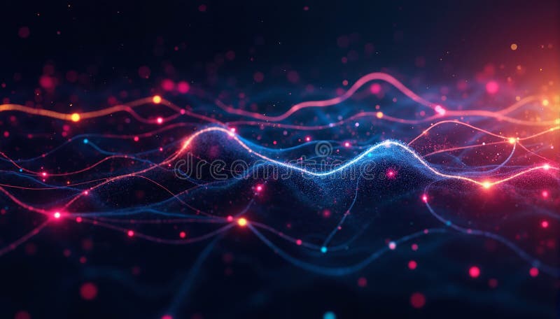 Abstract Digital Wave Pattern with Glowing Light Effects, Energy Flow ...
