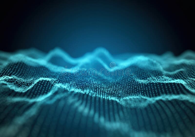 Abstract Digital Wave Pattern in Vibrant Blue Tones Stock Image - Image ...