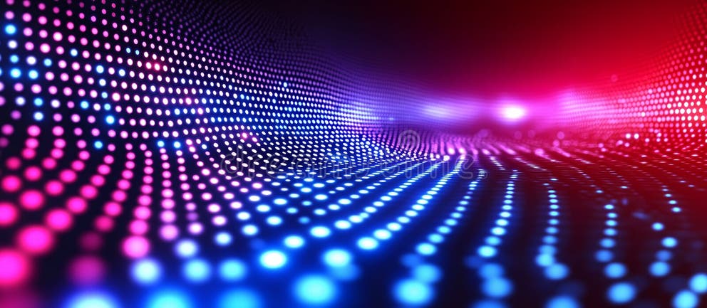 Abstract Digital Wave Red Blue Pink LED Lights Background Stock ...