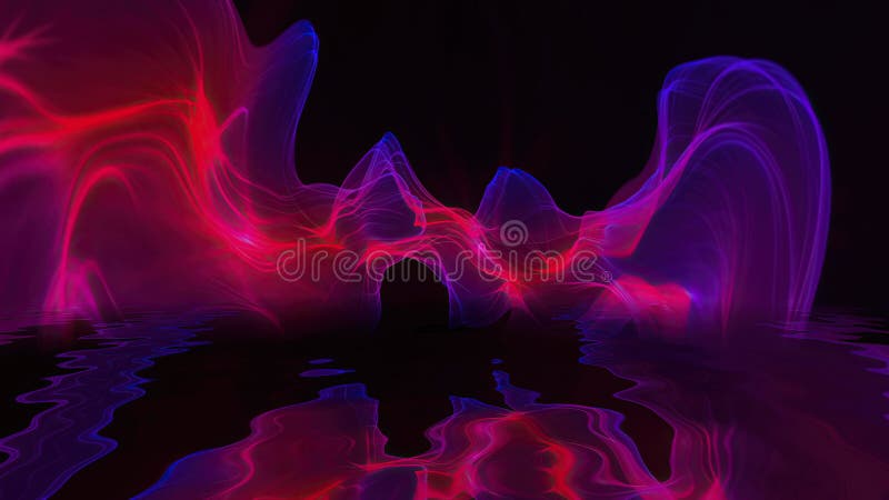Abstract Digital Wave and Smoke Flow Stock Illustration - Illustration ...