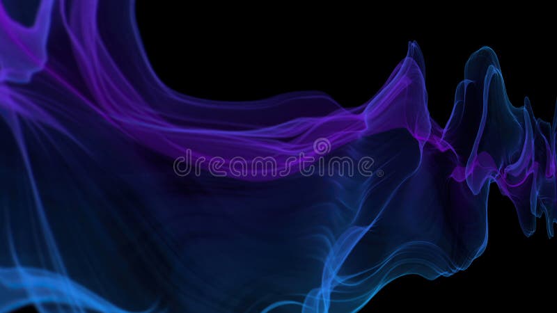Abstract Digital Wave and Smoke Flow Stock Illustration - Illustration ...