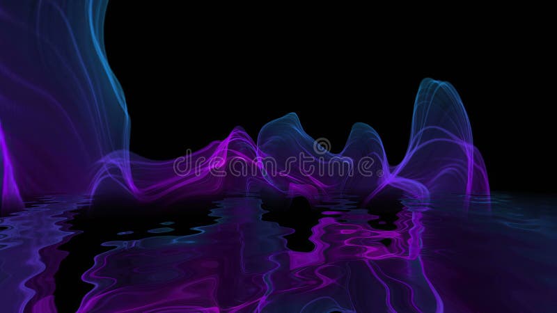 Abstract Digital Wave and Smoke Flow Stock Illustration - Illustration ...