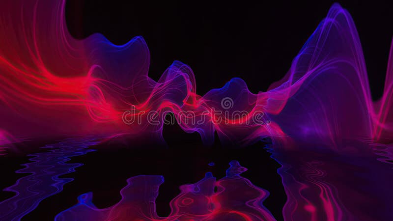 Abstract Digital Wave and Smoke Flow Background Stock Illustration ...