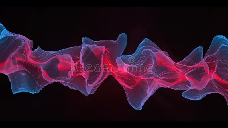 Abstract Digital Wave and Smoke Flow Background Stock Illustration ...