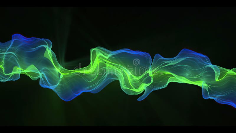 Abstract Digital Wave and Smoke Flow Background Stock Illustration ...